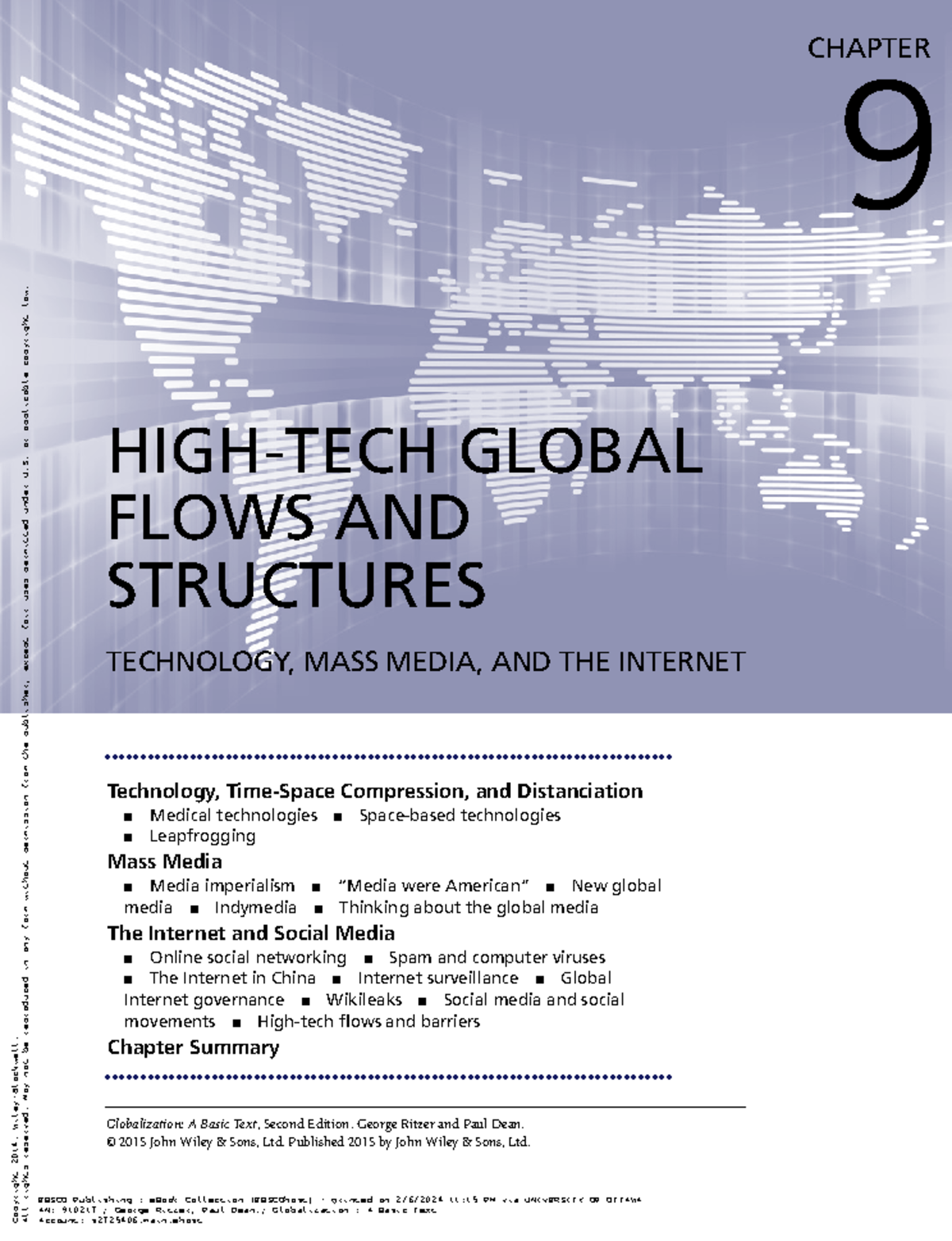 George Ritzer Pau 2014 Chapter 9High Tech Globa Globalization ABasic Te ...