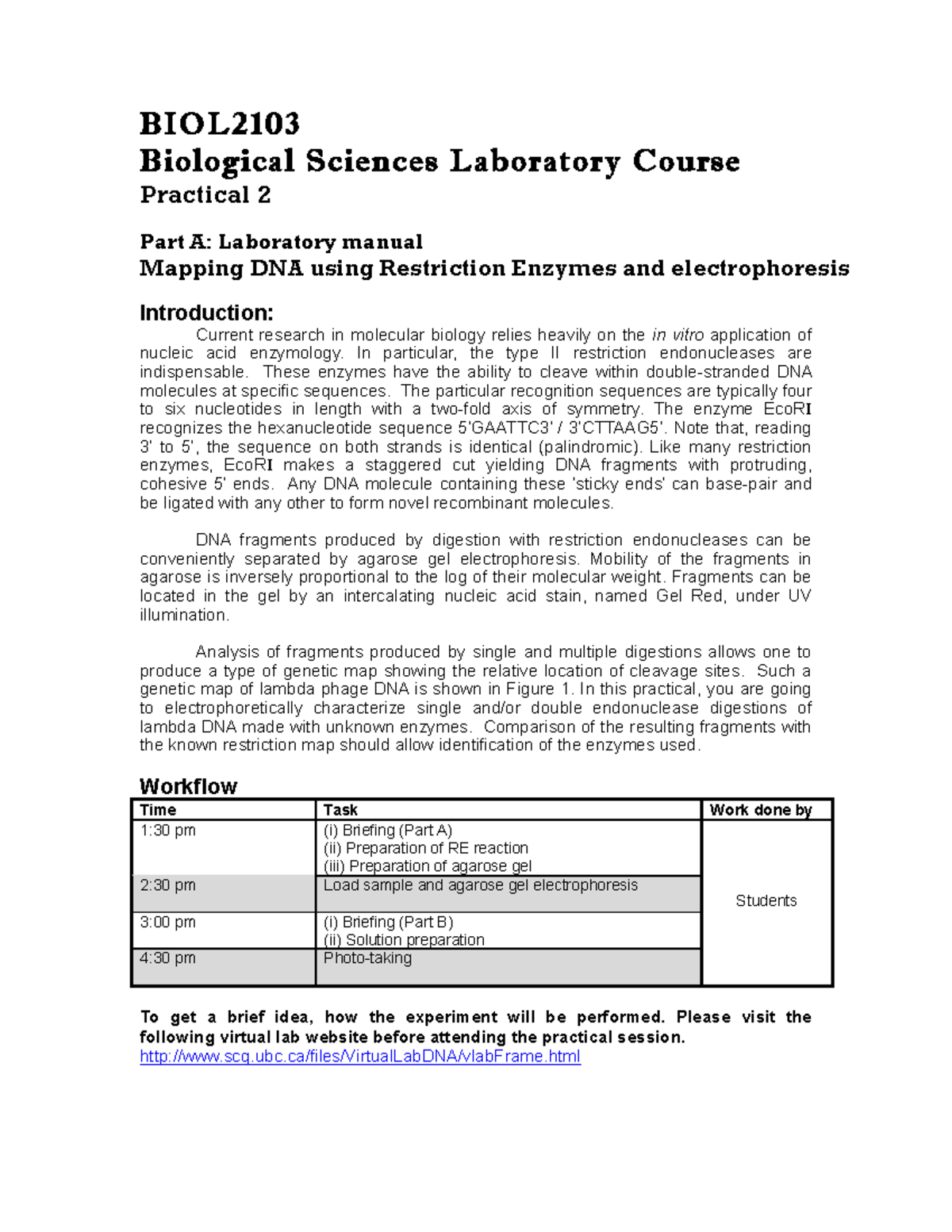 BIOL2103 (lab 2) - BIOL2103 Biological Sciences Laboratory Course ...