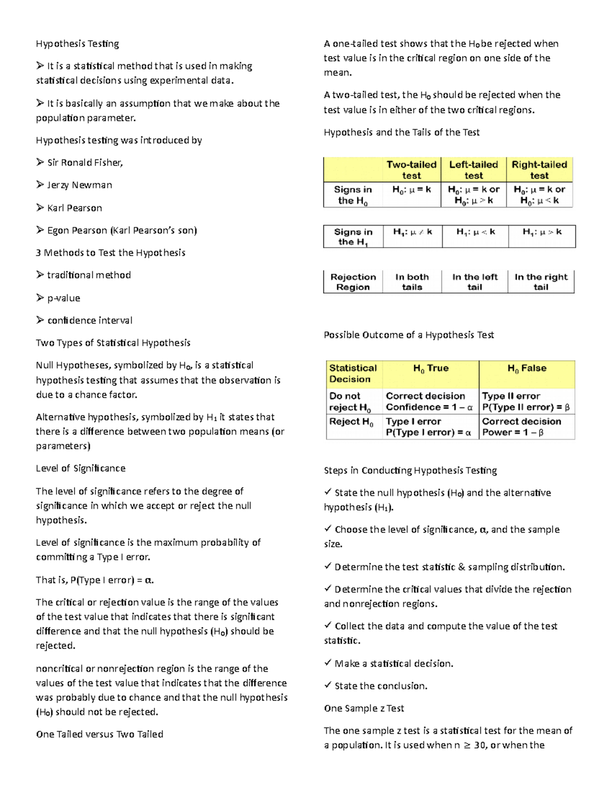 Stats and Prob finals - Hypothesis Testing It is a statistical method ...