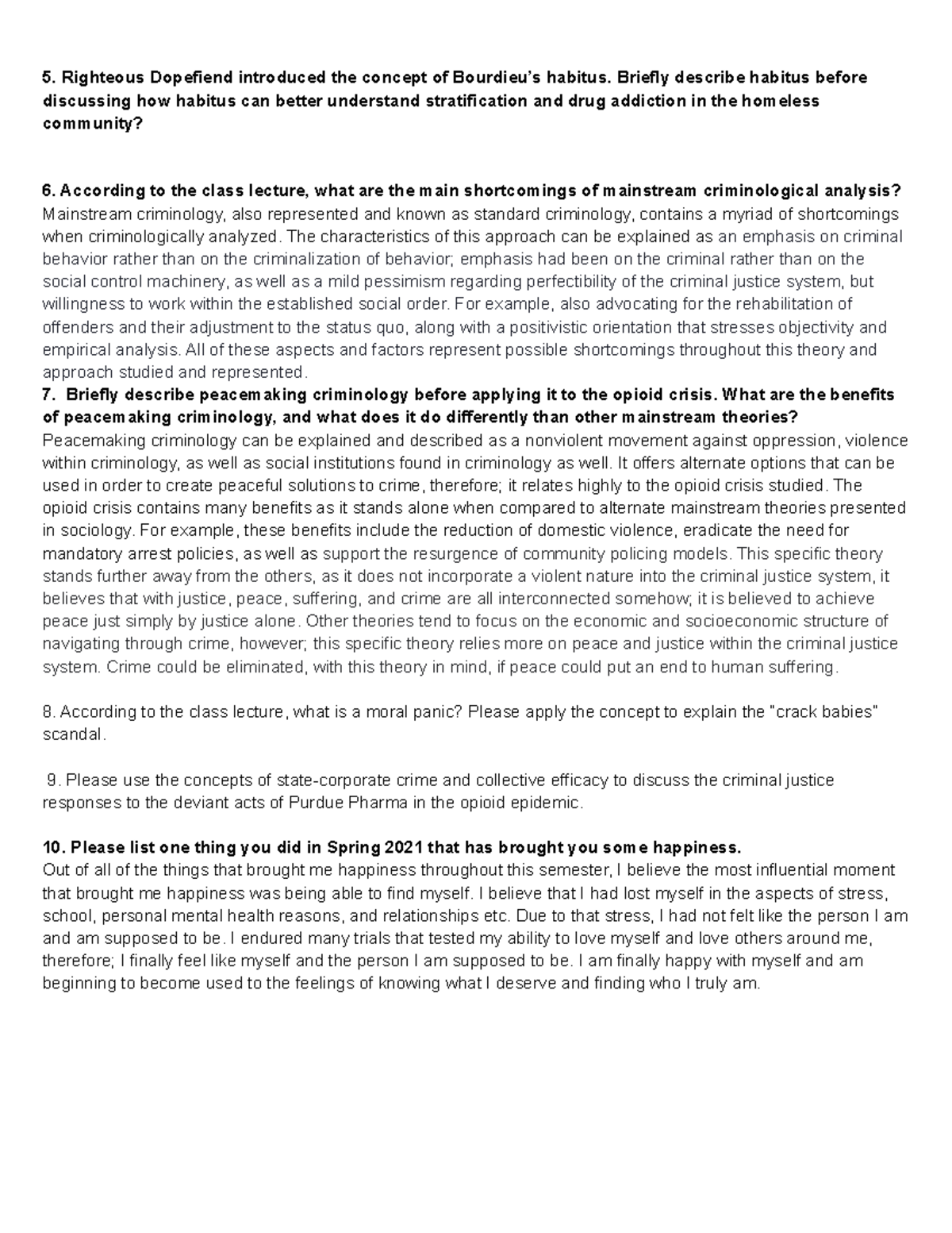 Sociology OF Deviance - Final EXAM Notes 3 - 5. Righteous Dopefiend ...