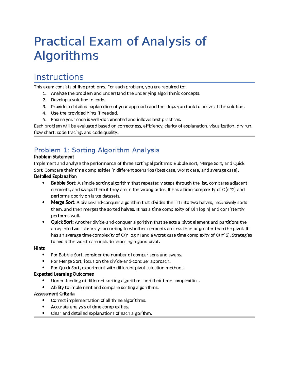 Practical Exam - somthing for exam - Practical Exam of Analysis of ...