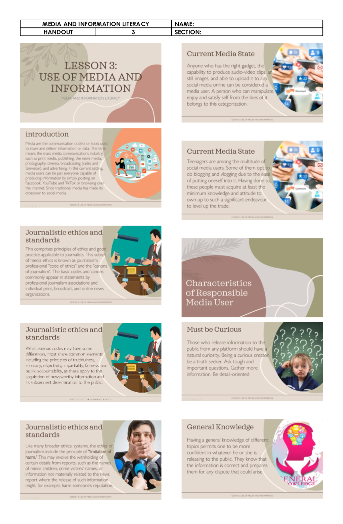 MIL- Handout-3 - Media Information Literacy - MEDIA AND INFORMATION ...