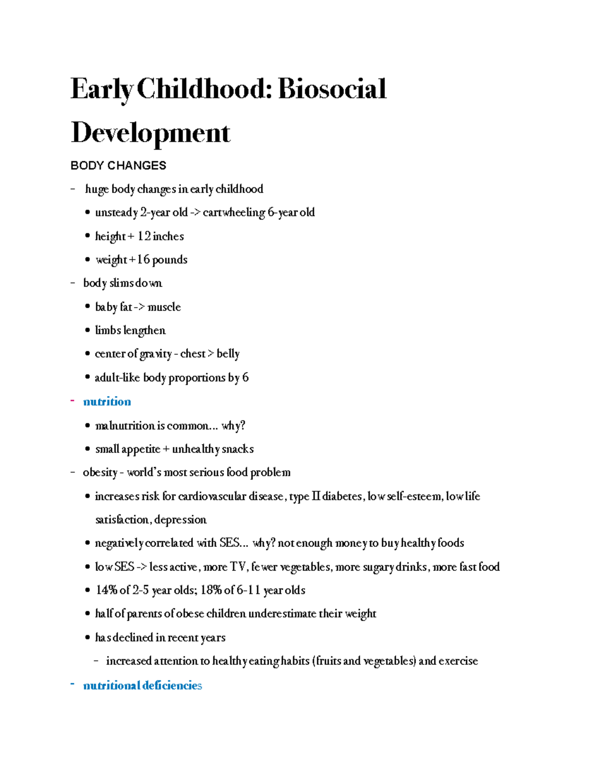 Chapter 8-10 ~ mar 2,4,7,9,11,21,23,25 - Early Childhood: Biosocial ...