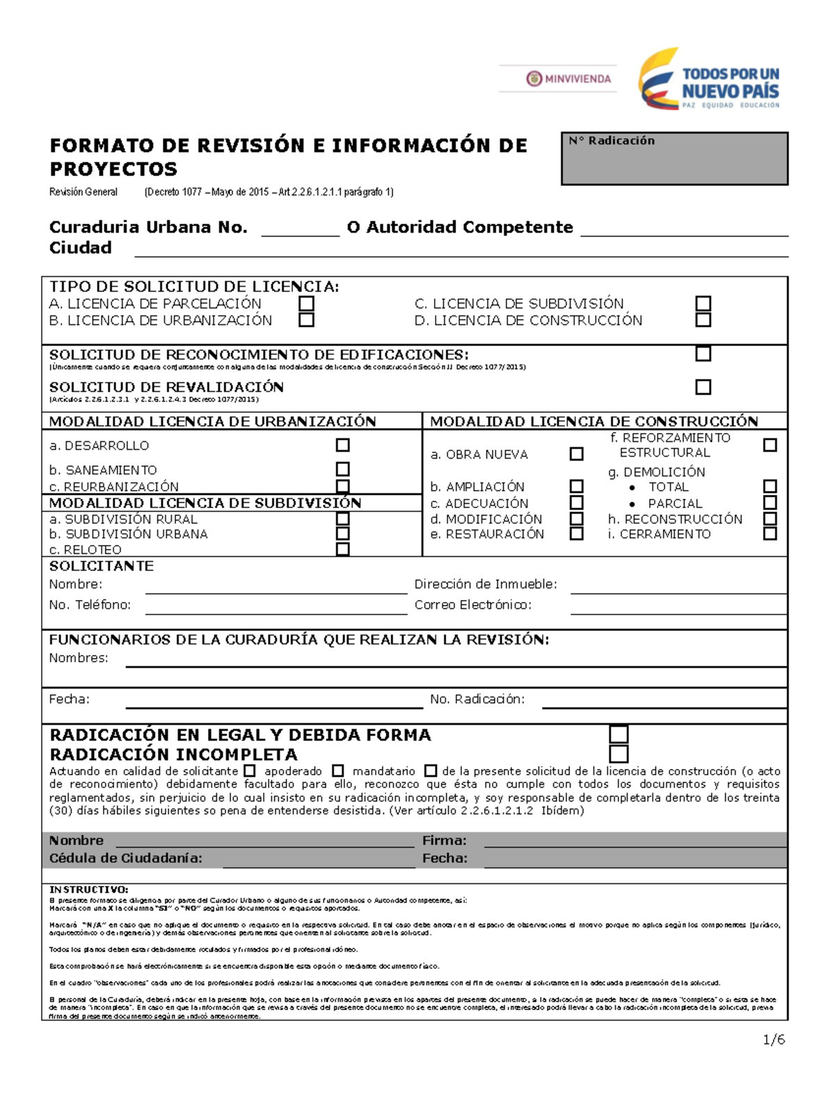 Formato de revisión e información de proyectos 4 - FORMATO DE REVISIÓN ...