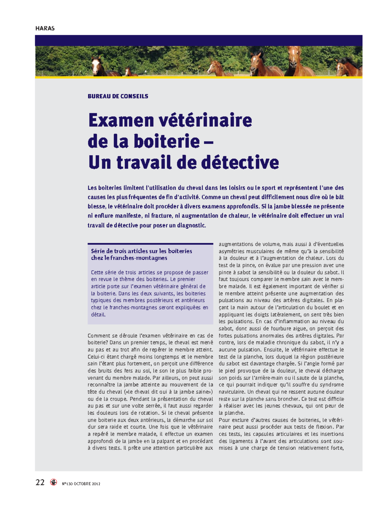 31037 30737 fr pub - patho vet - 22 N°130 OCTOBRE 2012 Comment se ...