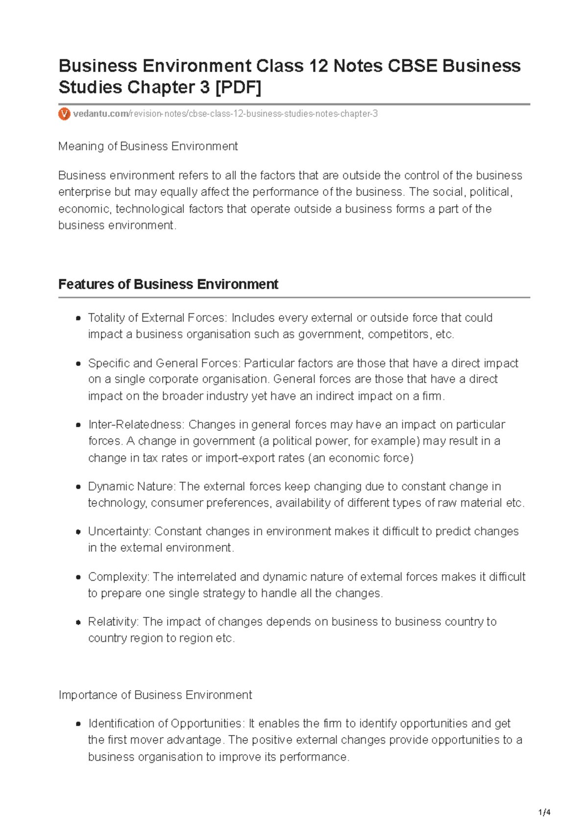 Vedantu.com-Business Environment Class 12 Notes CBSE Business Studies ...
