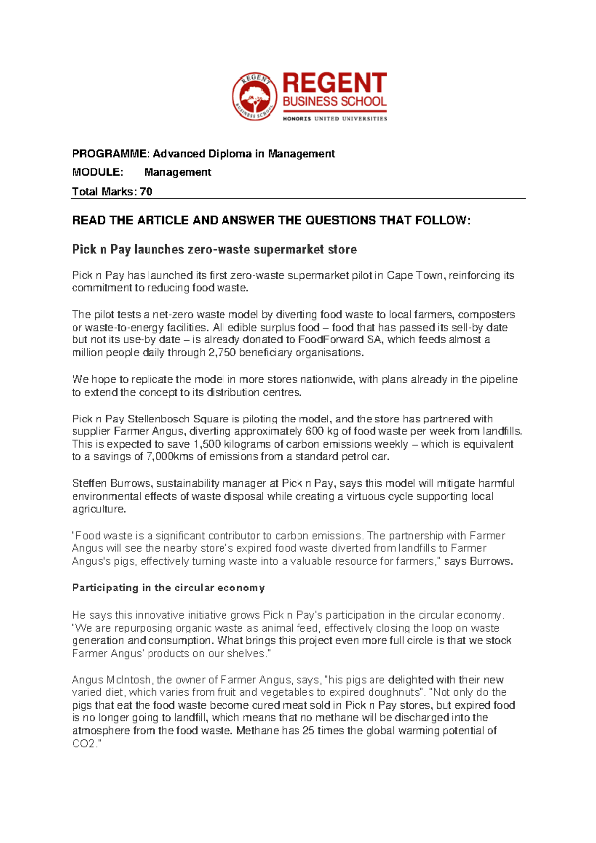 ADM MAN101 11609 Jan 2024 S1 Assignment - PROGRAMME: Advanced Diploma ...