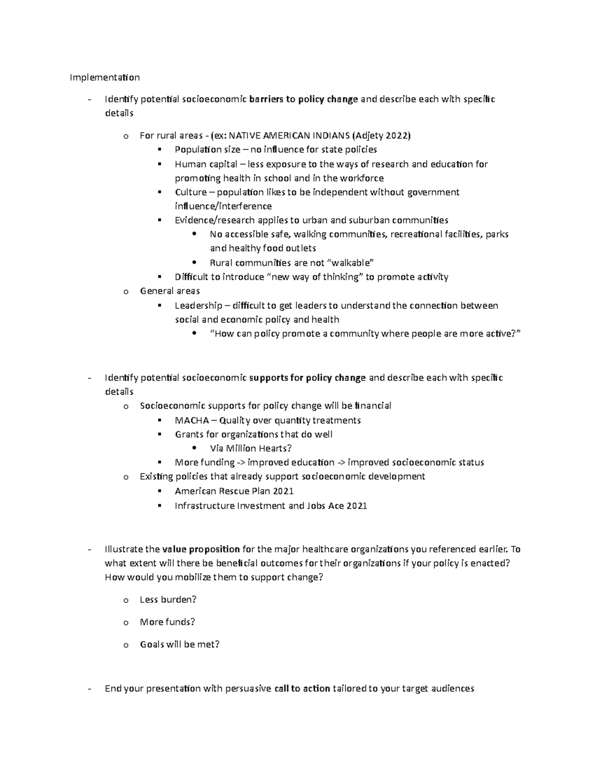 HCM 320 Milestone 4 - notes for final PPT - Implementation Identify ...