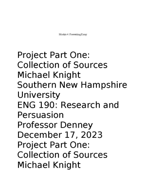 ENG 190 Project final persuasive essay - ENG 190 Project Southern New ...