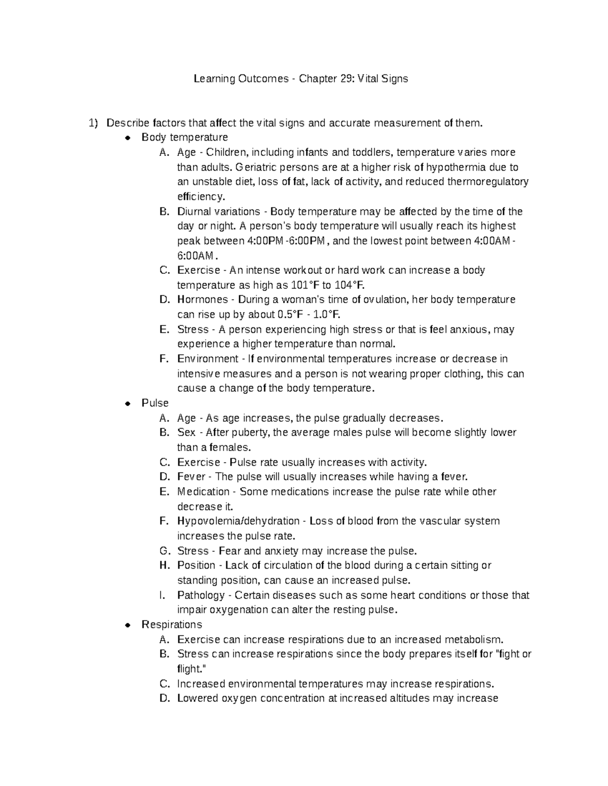 Chapter 29-Vitals - Learning Outcomes - Chapter 29: Vital Signs ...