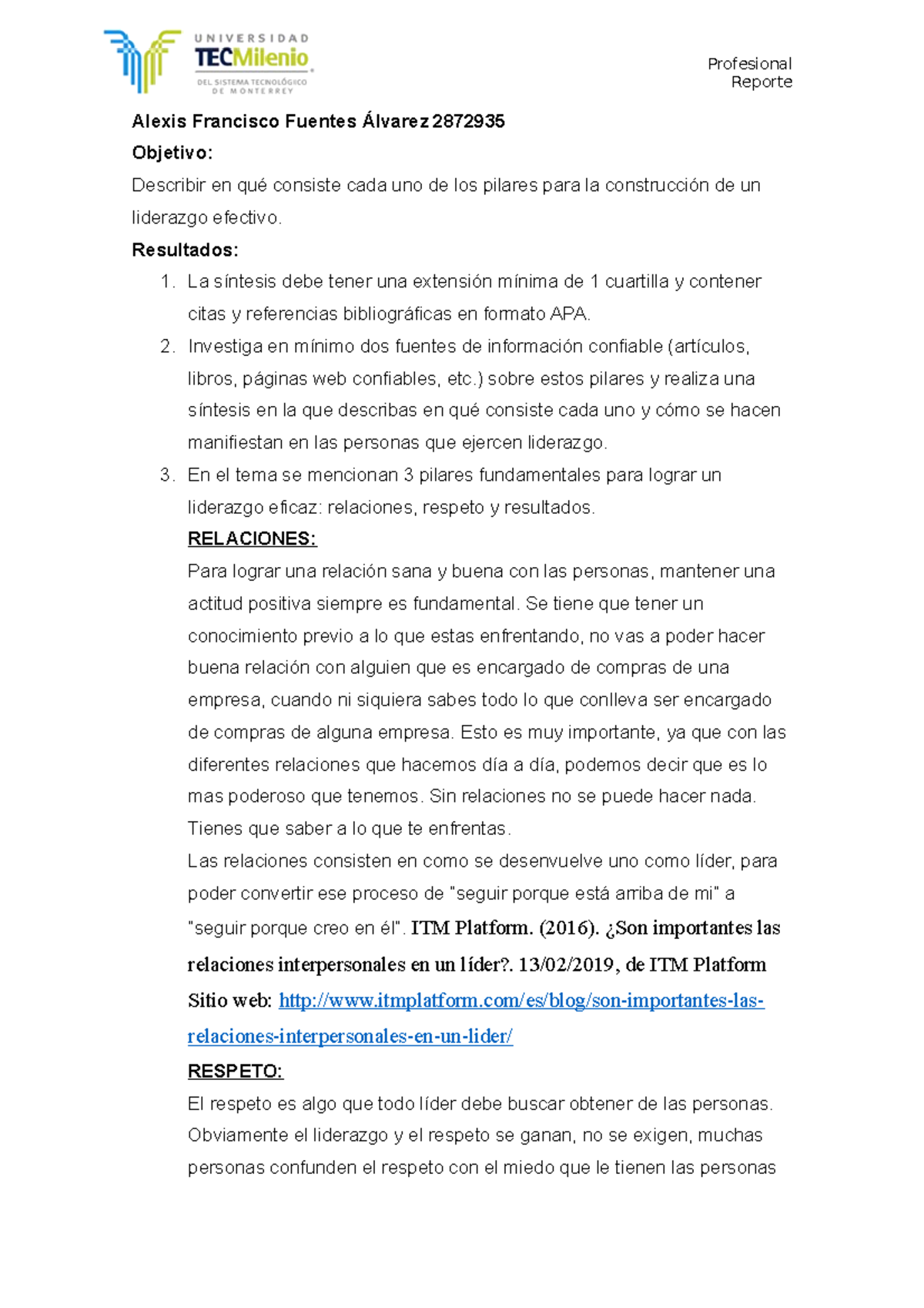 Actividad 5 - Profesional Reporte Alexis Francisco Fuentes Álvarez ...