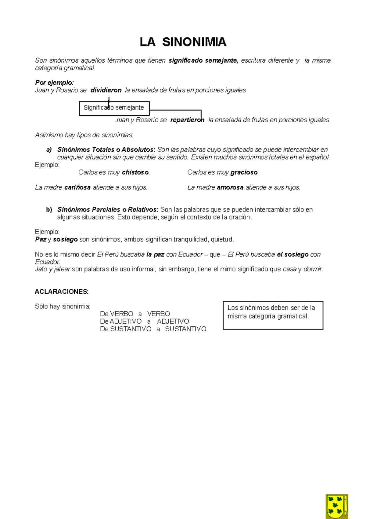 1629393564480 1629393410754 Sinonimia ejercicios practicos 2021 - LA SINONIMIA Son sinónimos ...