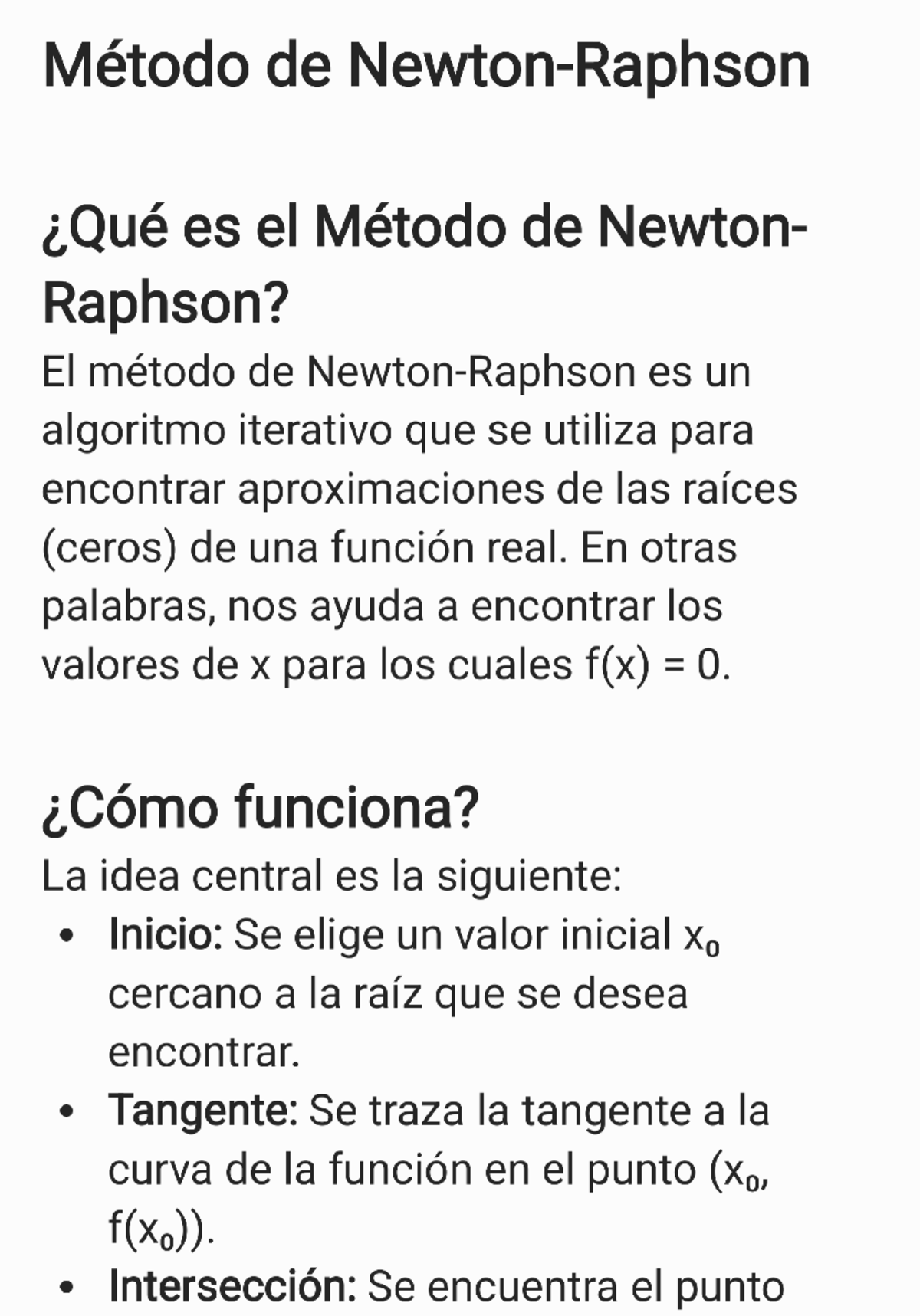Metodo DE Newton Rapson - Método de es el Método de Raphson? El método de es un algoritmo ...