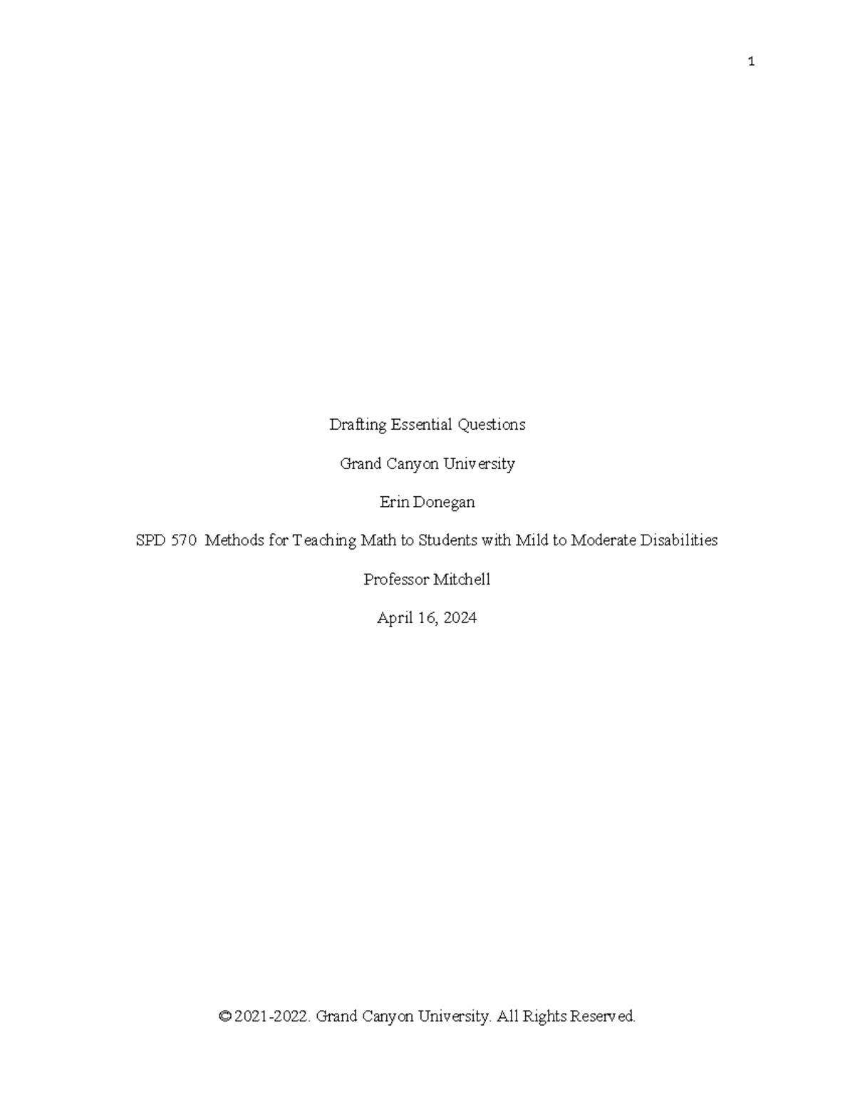 Drafting questions - Drafting Essential Questions Grand Canyon ...
