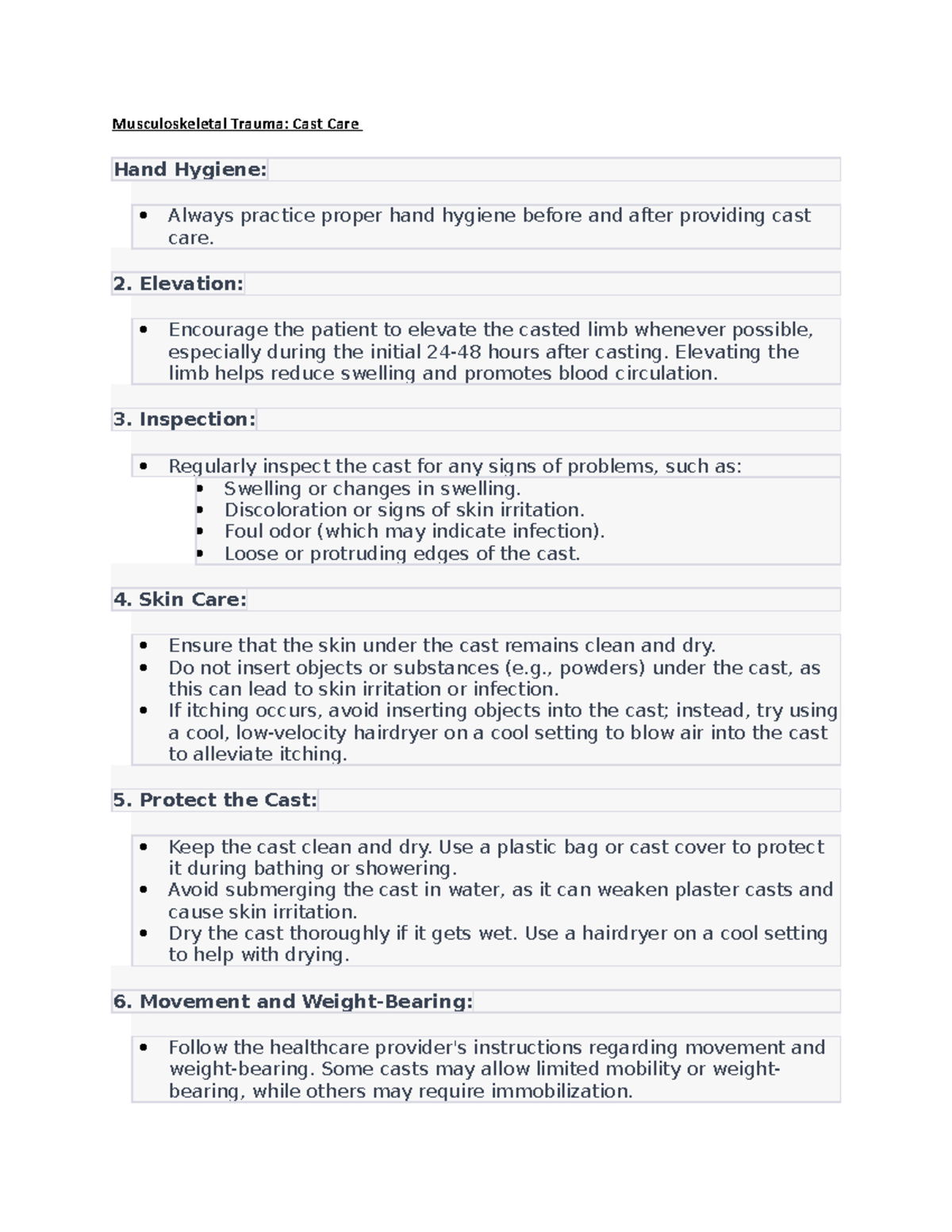 Musculoskeletal Trauma - 2. Elevation: Encourage the patient to elevate ...