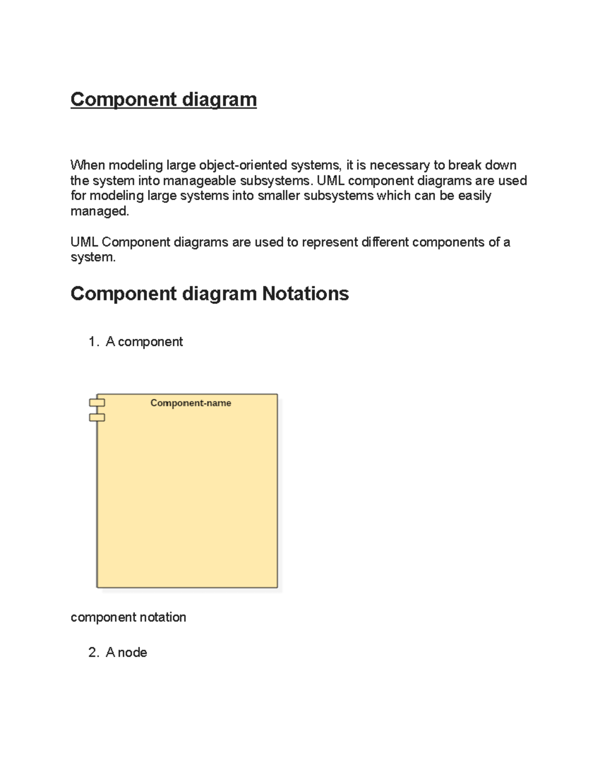 Component Diagram - Lecture notes 12 - Component diagram When modeling ...