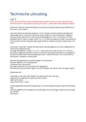 Technische Uitrusting Samenvatting - Technische Uitrusting 1)Trias ...