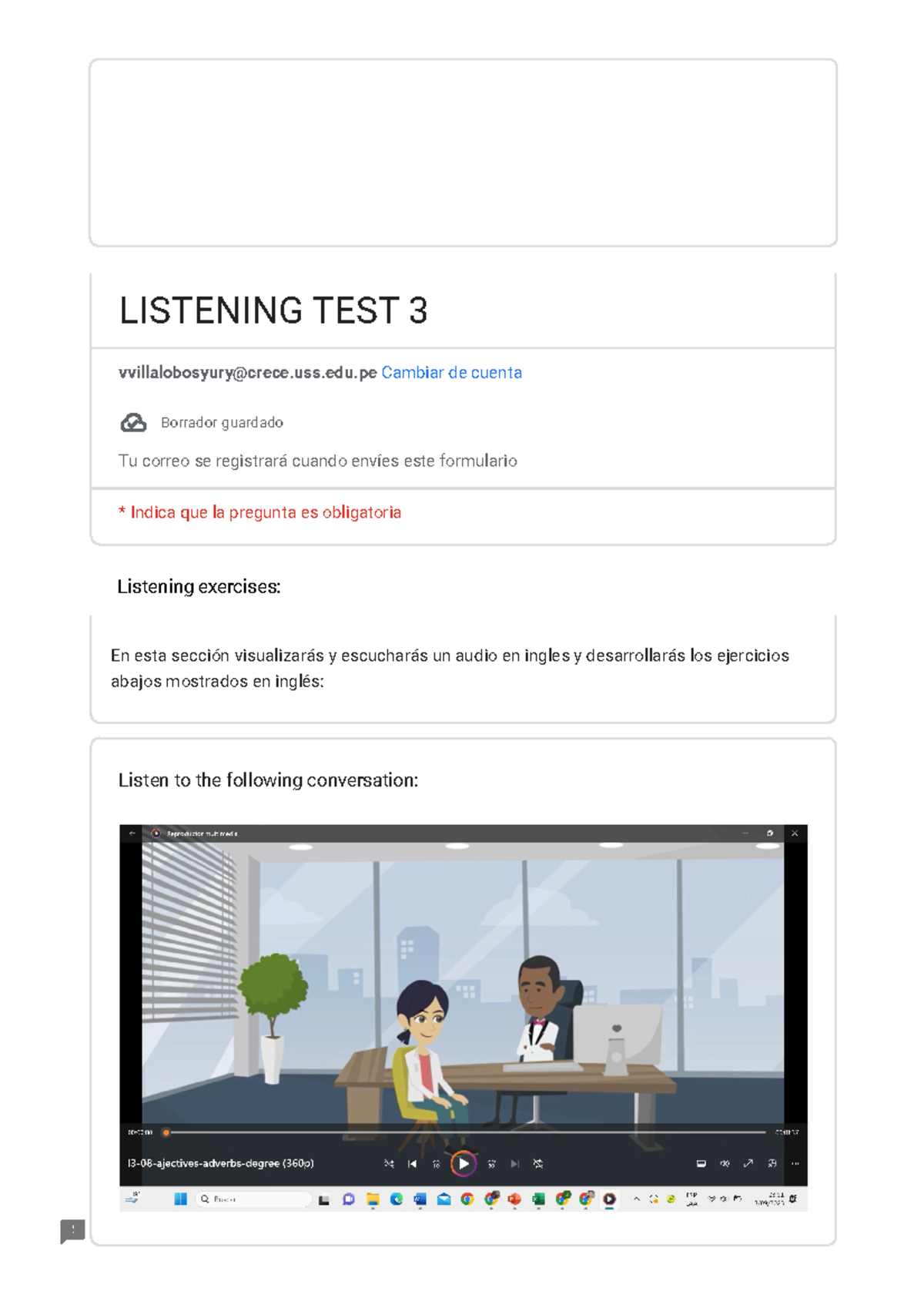 Listening TEST 3 Basic III - Listening exercises: En esta sección ...