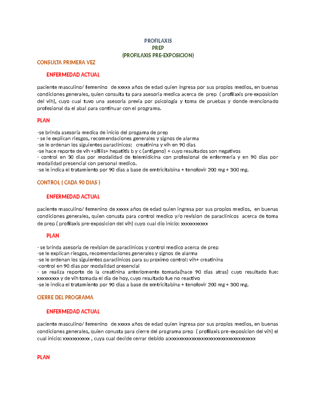 Profilaxis - PROFILAXIS PREP (PROFILAXIS PRE-EXPOSICION) CONSULTA ...