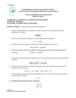 Examen de matematicas - material de trabajo - NOMBRE: - Studocu