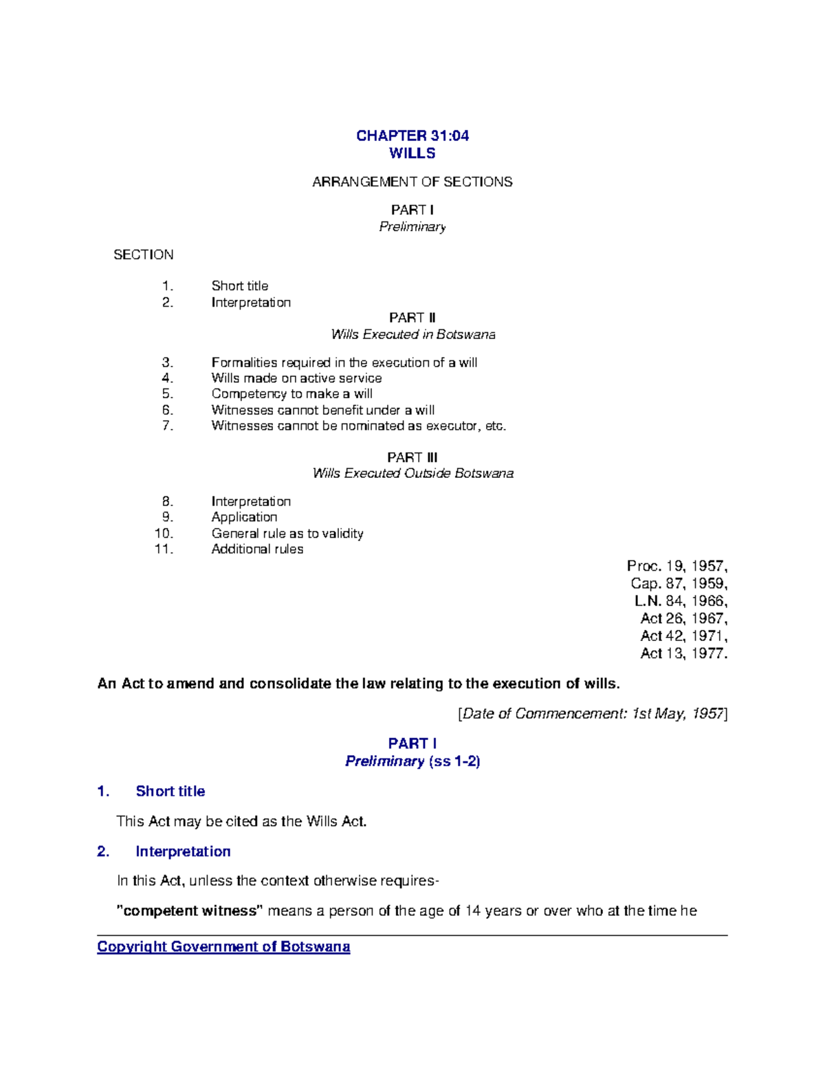 31-04 Wills - CHAPTER 31: WILLS ARRANGEMENT OF SECTIONS PART I ...