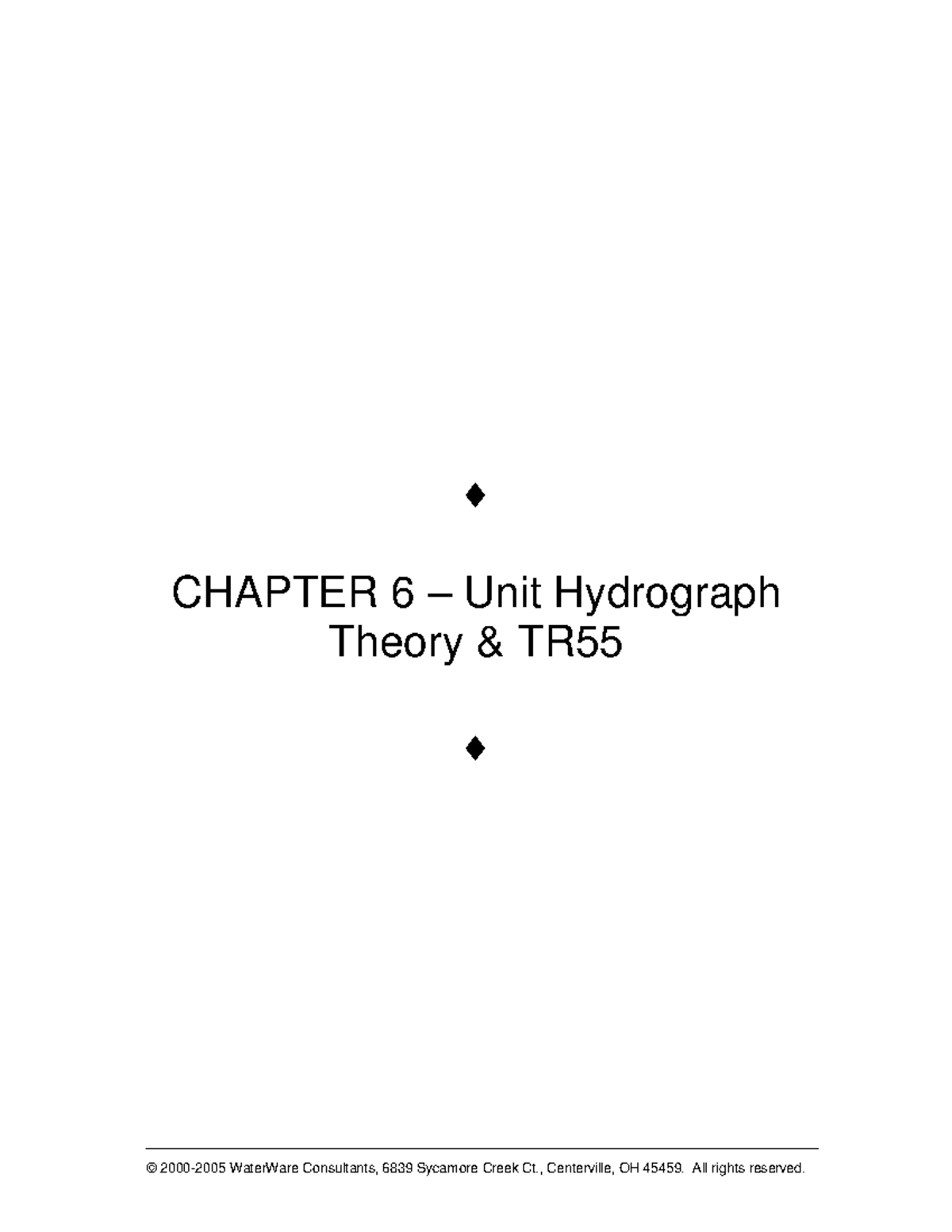 Chpt 6-Unit Hydrograph Theory - ♦ CHAPTER 6 – Unit Hydrograph Theory ...