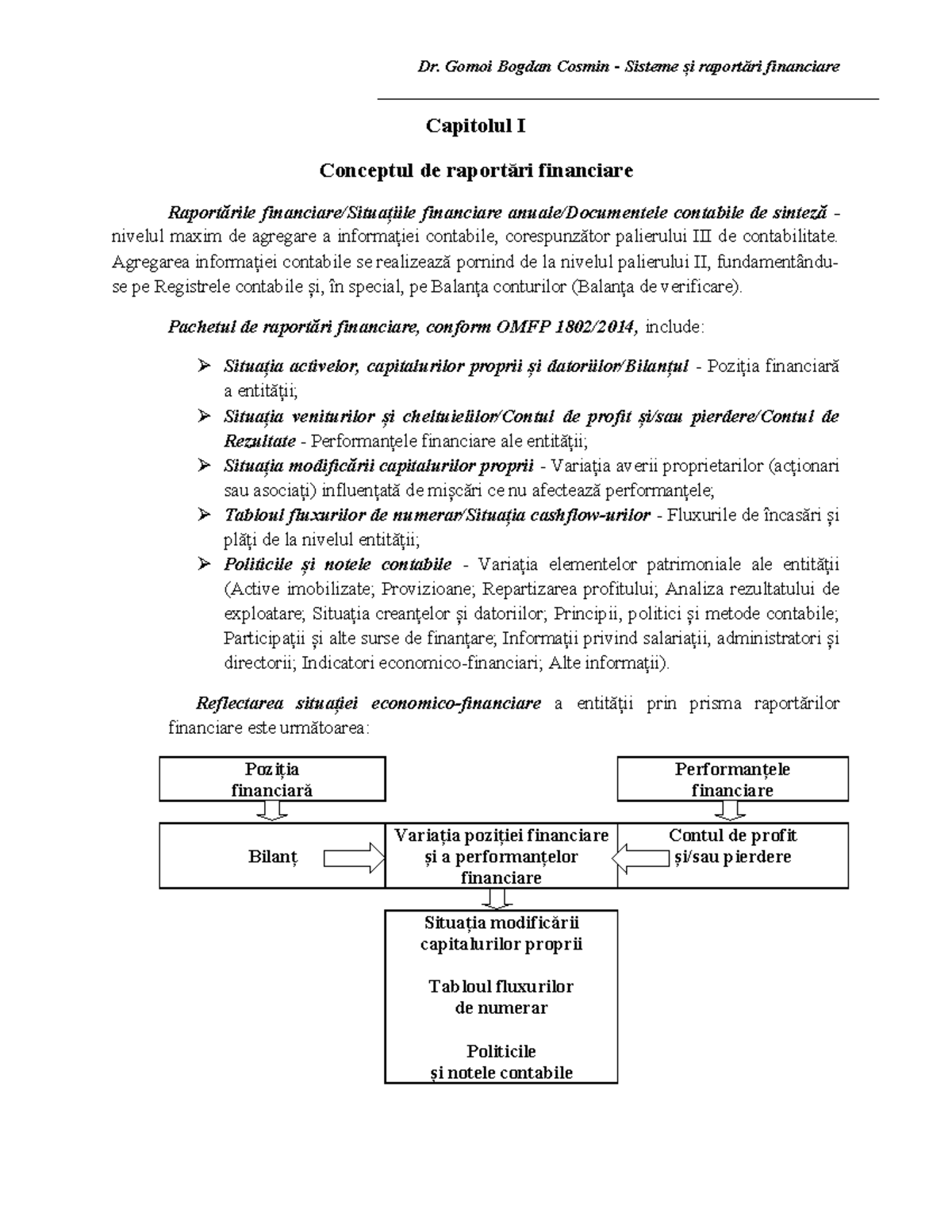 Capitolul I Conceptul de raportari financiare - Sisteme și raportări ...