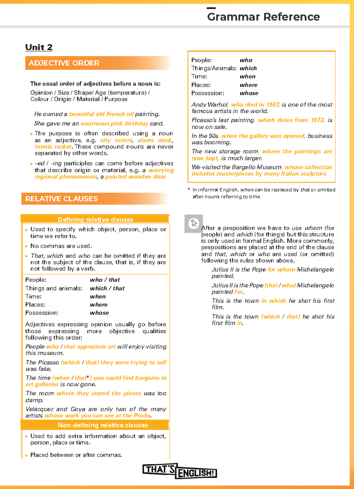 Unit2 - Pruebas C1 - UNIDAD 2 - Grammar Reference Unit 2 ADJECTIVE ...