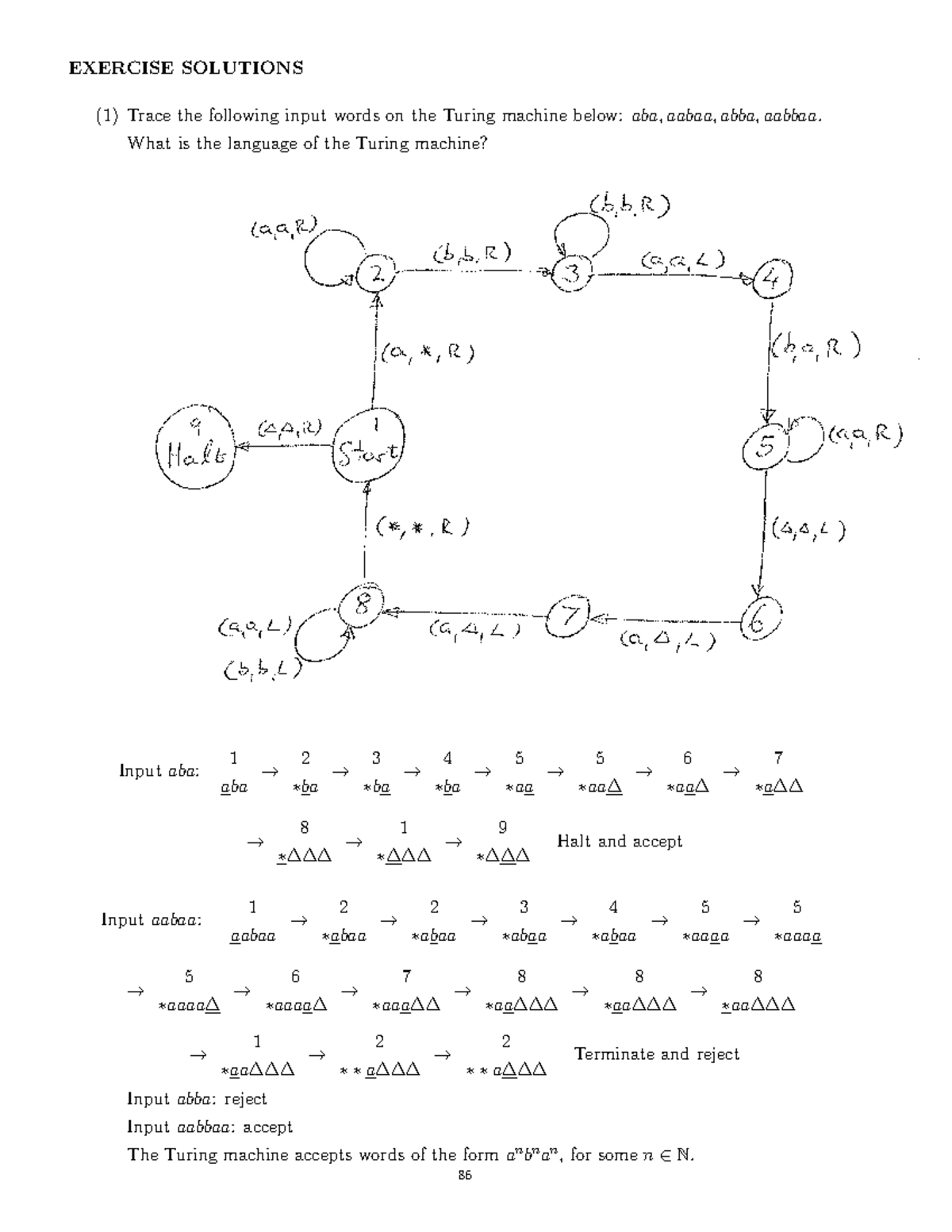 Tutorial solutions 11 - EXERCISE SOLUTIONS (1) Trace the following ...