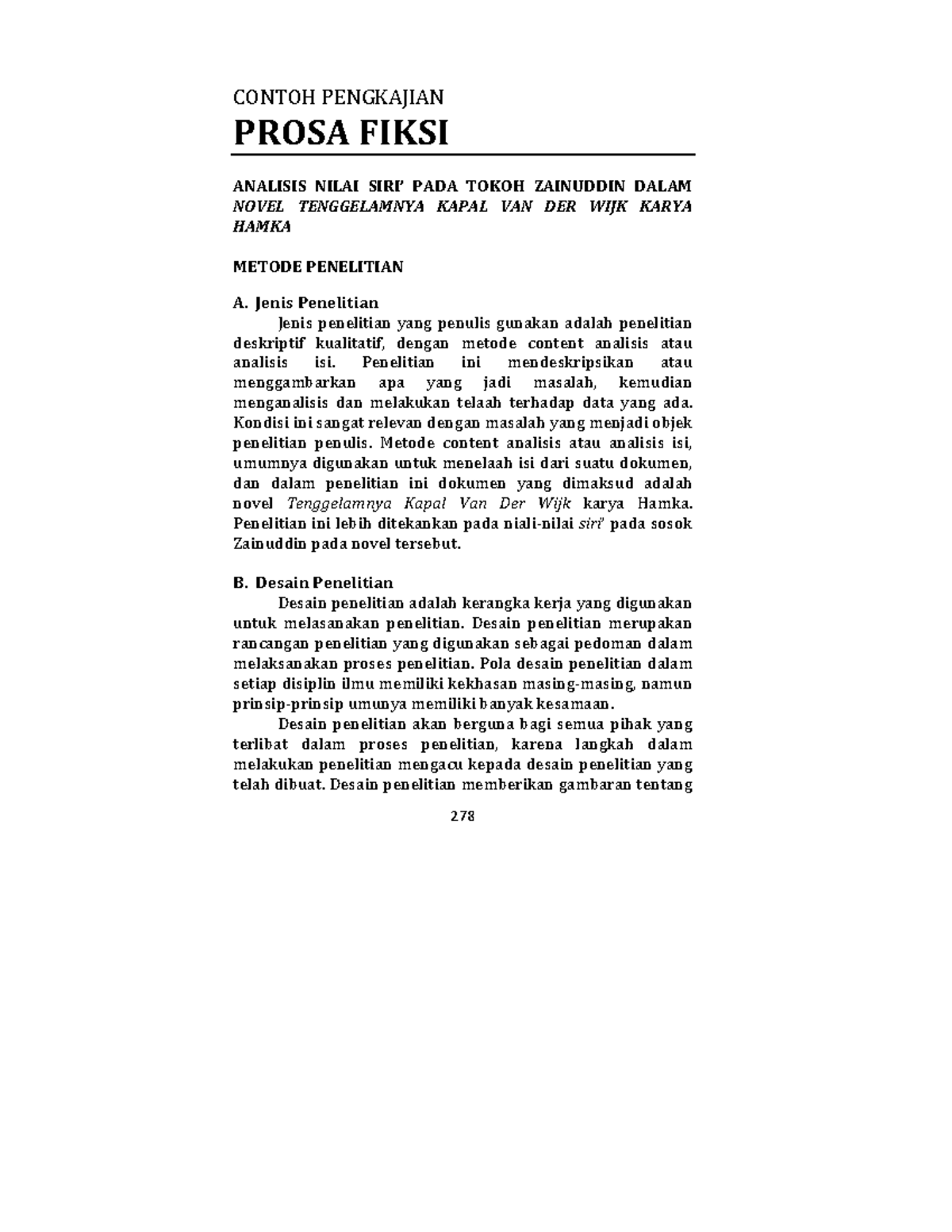 11354-Full Text-96 - 278 CONTOH PENGKAJIAN PROSA FIKSI ANALISIS NILAI ...