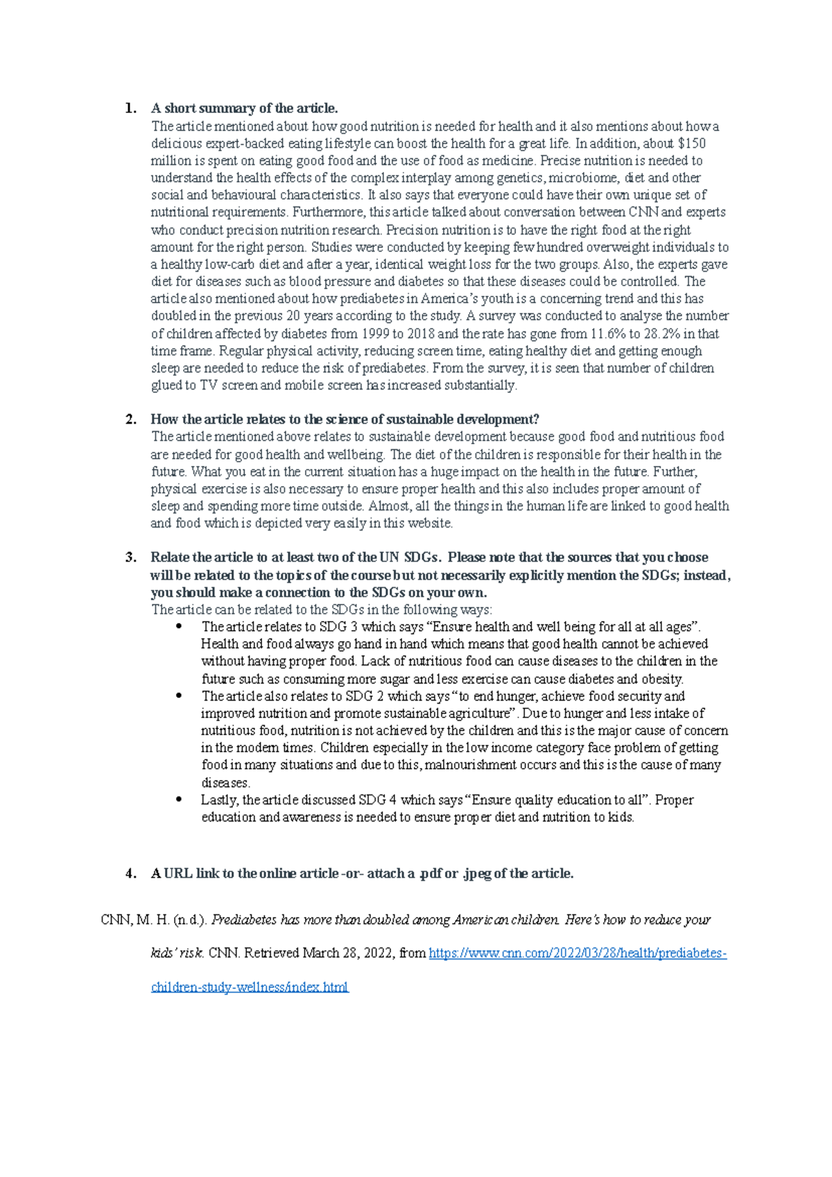 Current Issues Article Submission 6 - 1. A short summary of the article ...