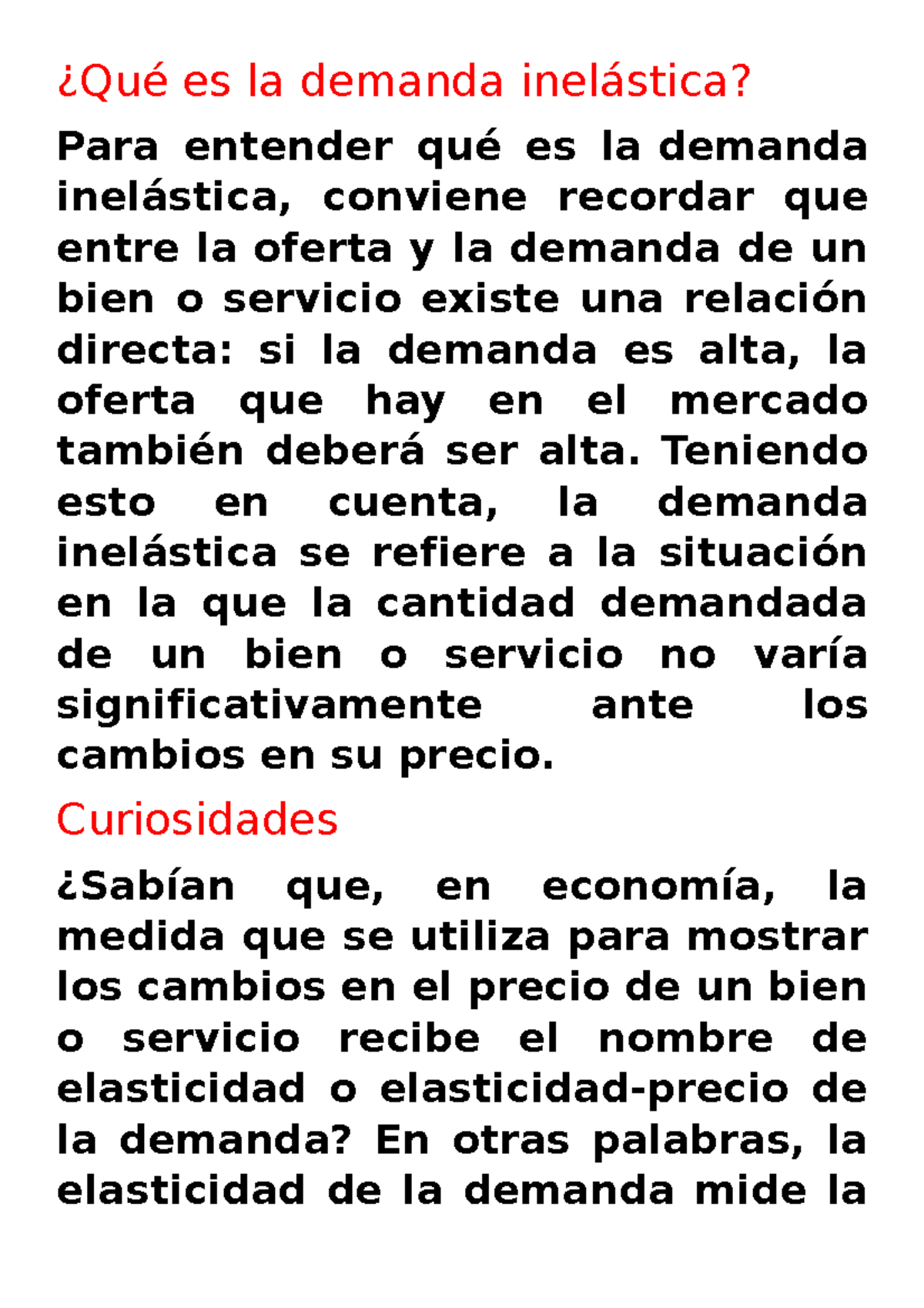 Demanda Inelastica Sandro - ¿Qué es la demanda inelástica? Para ...