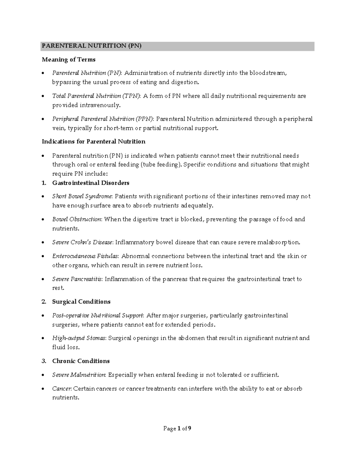 Parenteral Nutrition - Total Parenteral Nutrition (TPN): A form of PN ...
