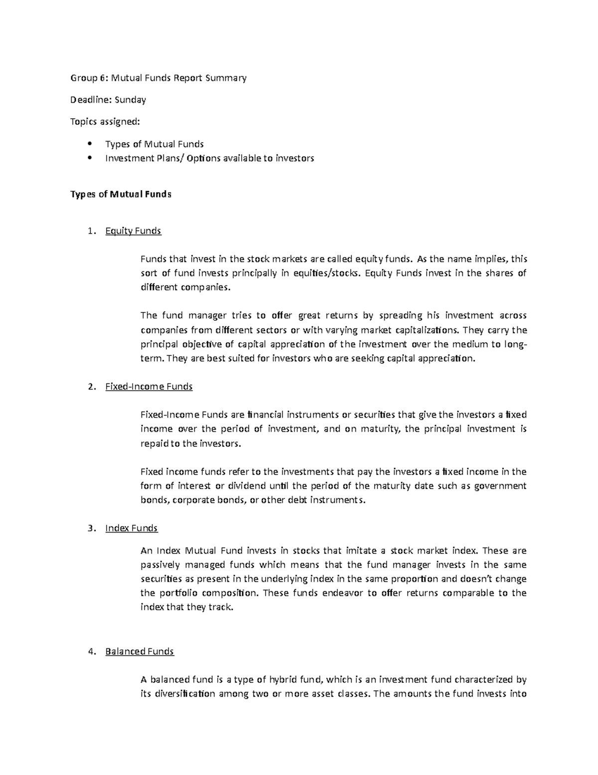 Bantilan- Fmarkets Report Summary - Group 6: Mutual Funds Report ...