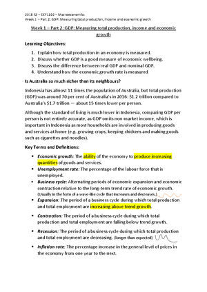 Macroeconomics - revision notes - Macroeconomics Measuring total ...