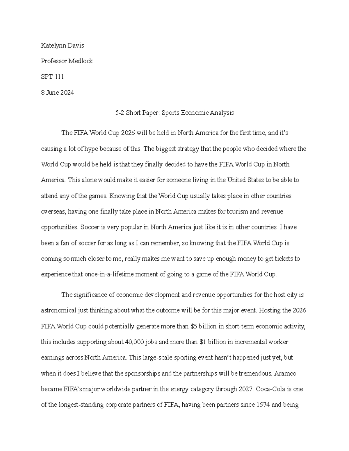 SPT 111 5-2 Short Paper - Katelynn Davis Professor Medlock SPT 111 8 ...