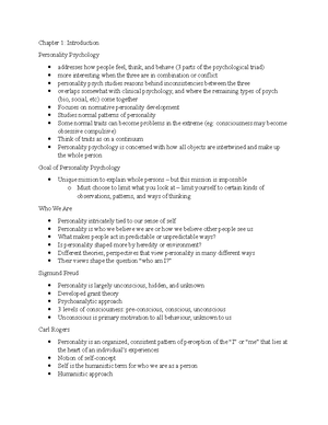 Lecture 2- Methods in personality - Lecture 2- Methods in personality Objectives for first part ...