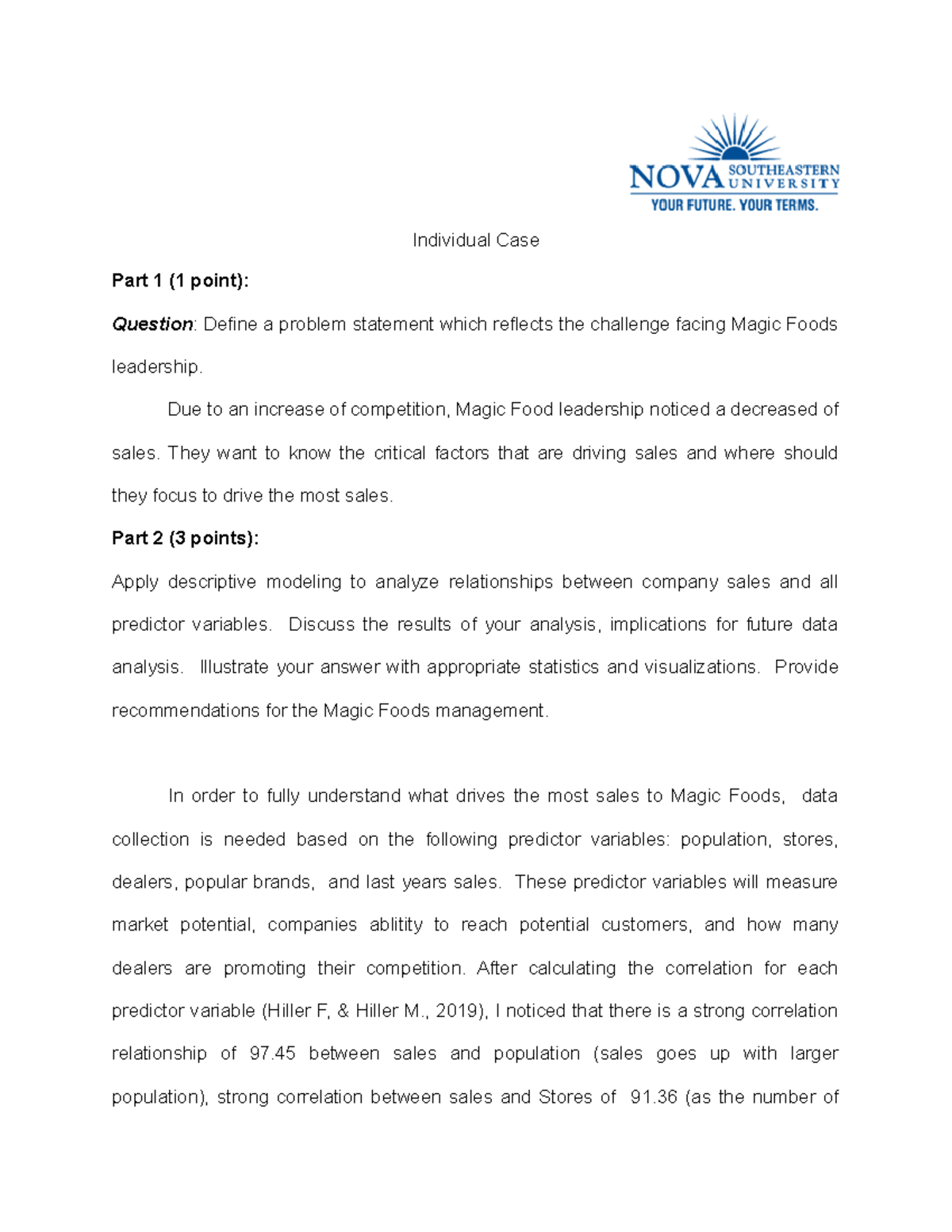 Individual Case Study - Individual Case Part 1 (1 point): Question ...