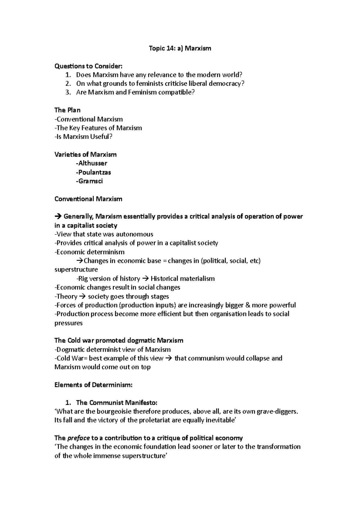 13. Marxism - Comprehensive notes on part 13 of 18 of the module ...