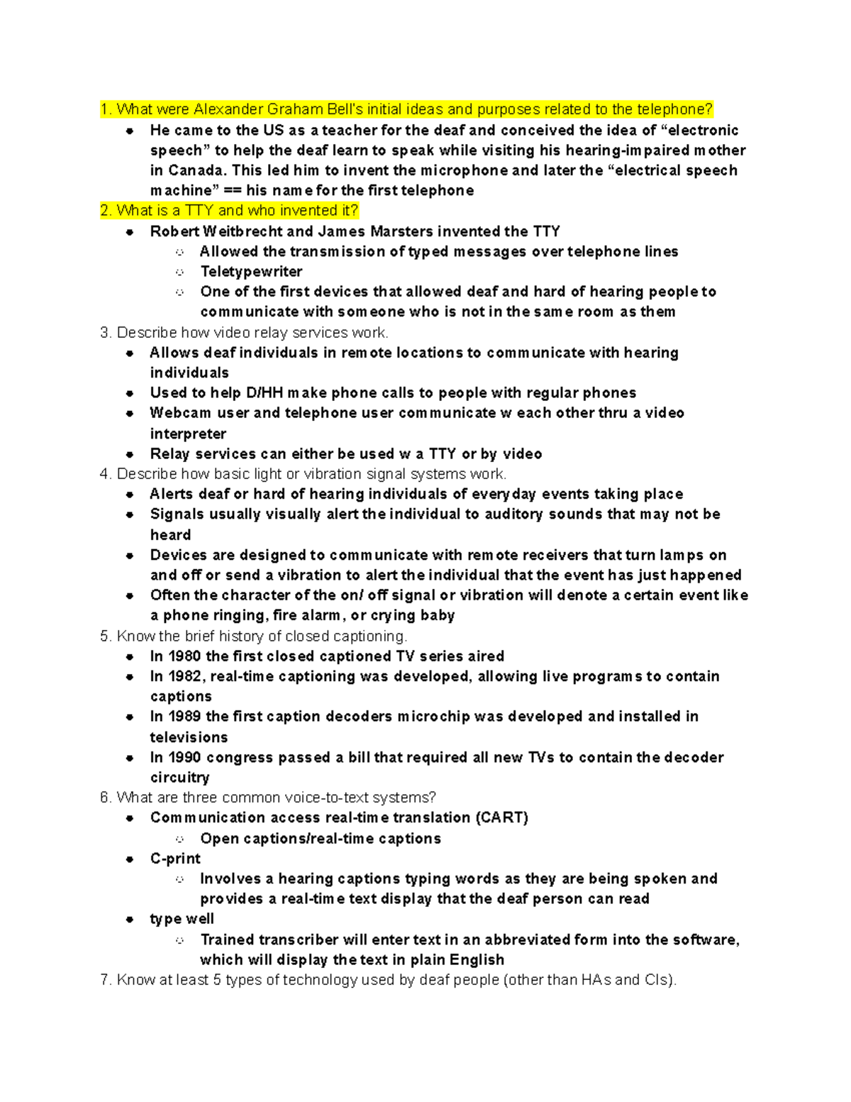 Edde quiz 3 study guide - Google Docs - What were Alexander Graham Bell ...