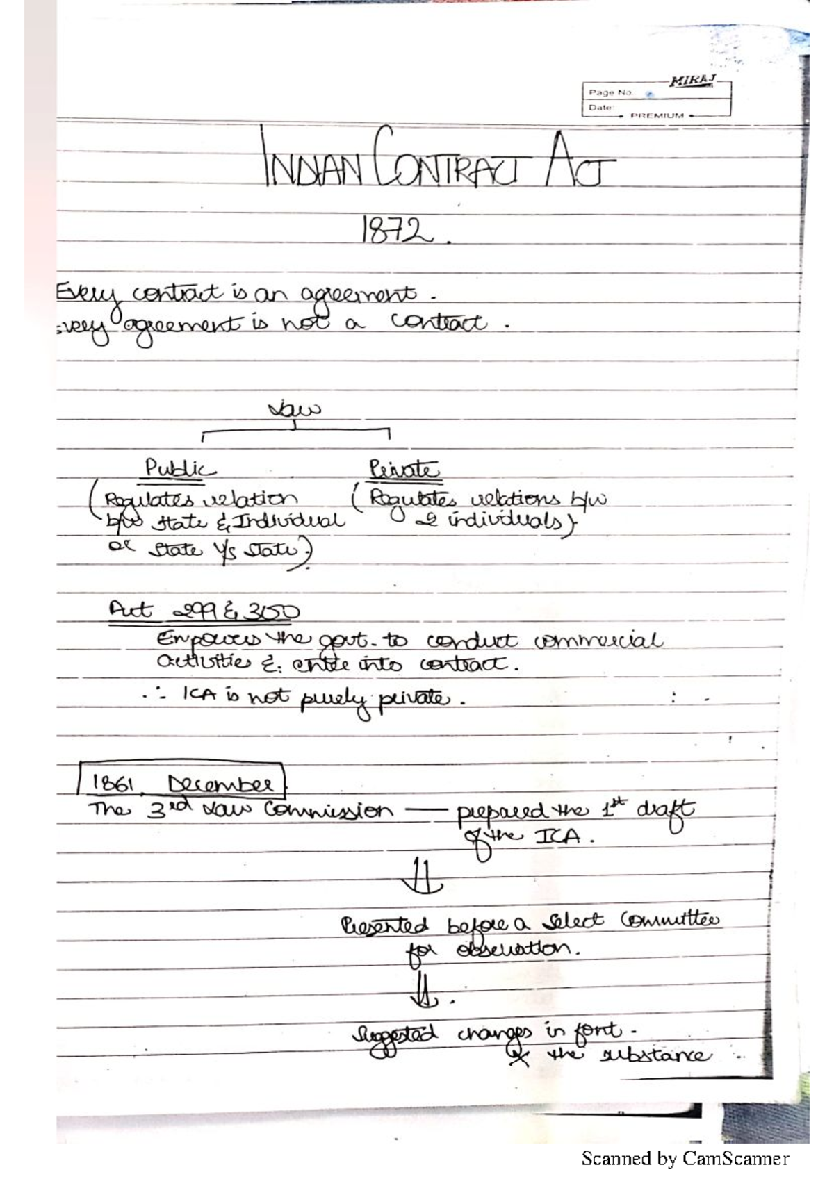 Contract sem1 - Law, Economics Major - Scanned by CamScanner Scanned by ...