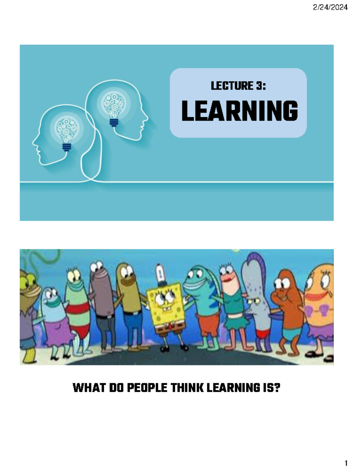 Lesson 3 Learning NEW - LEARNING LECTURE 3: WHAT DO PEOPLE THINK ...