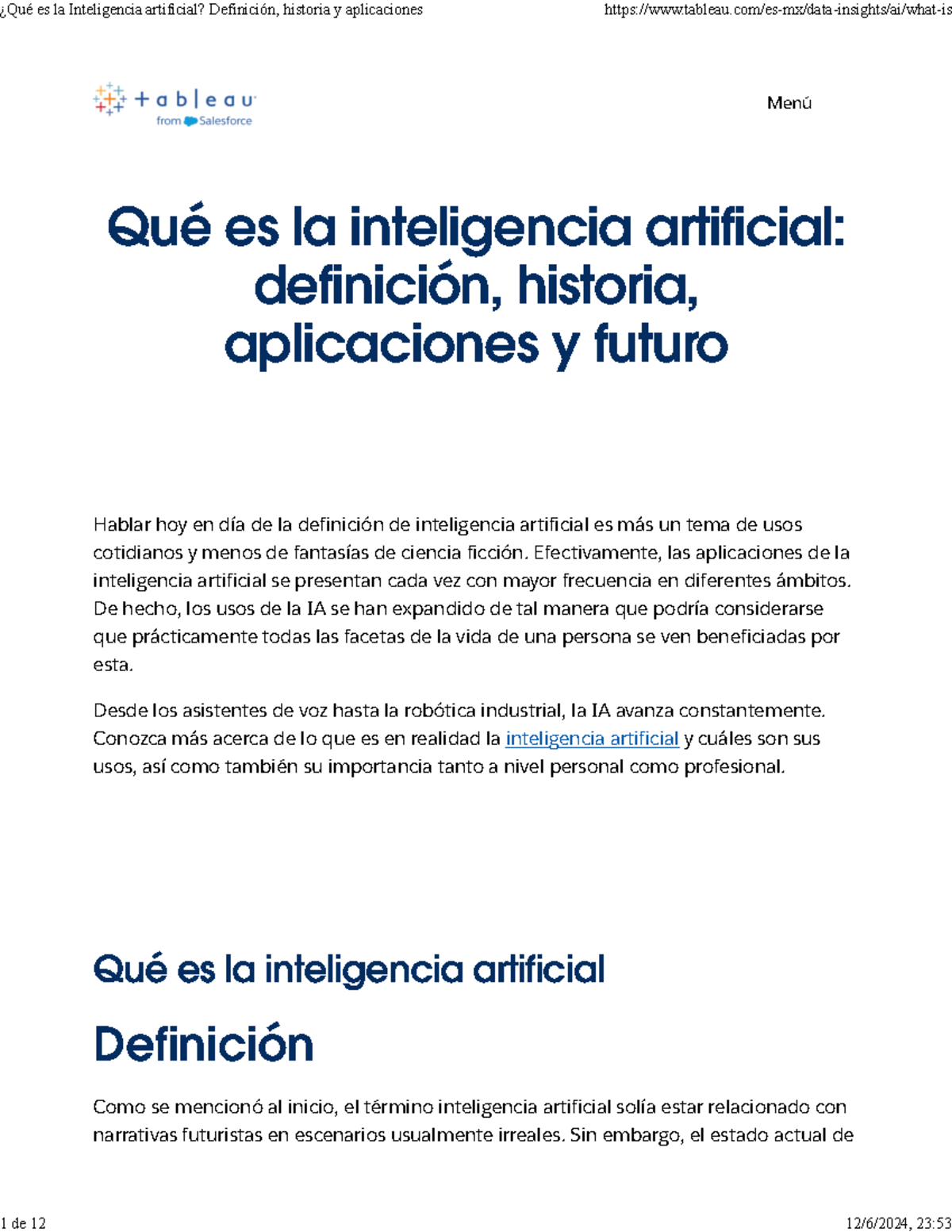 Qué es la inteligencia artificial - Qué es la inteligencia artificial: definición, historia ...