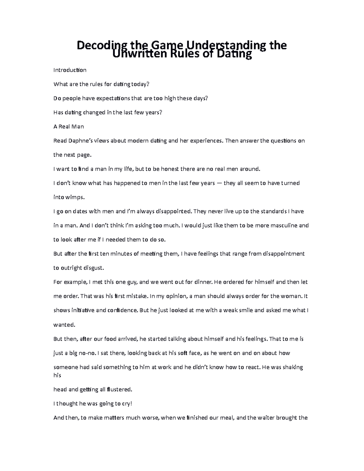 Decoding the Game Understanding the Unwritten Rules of Dating - Decoding the Game Understanding ...