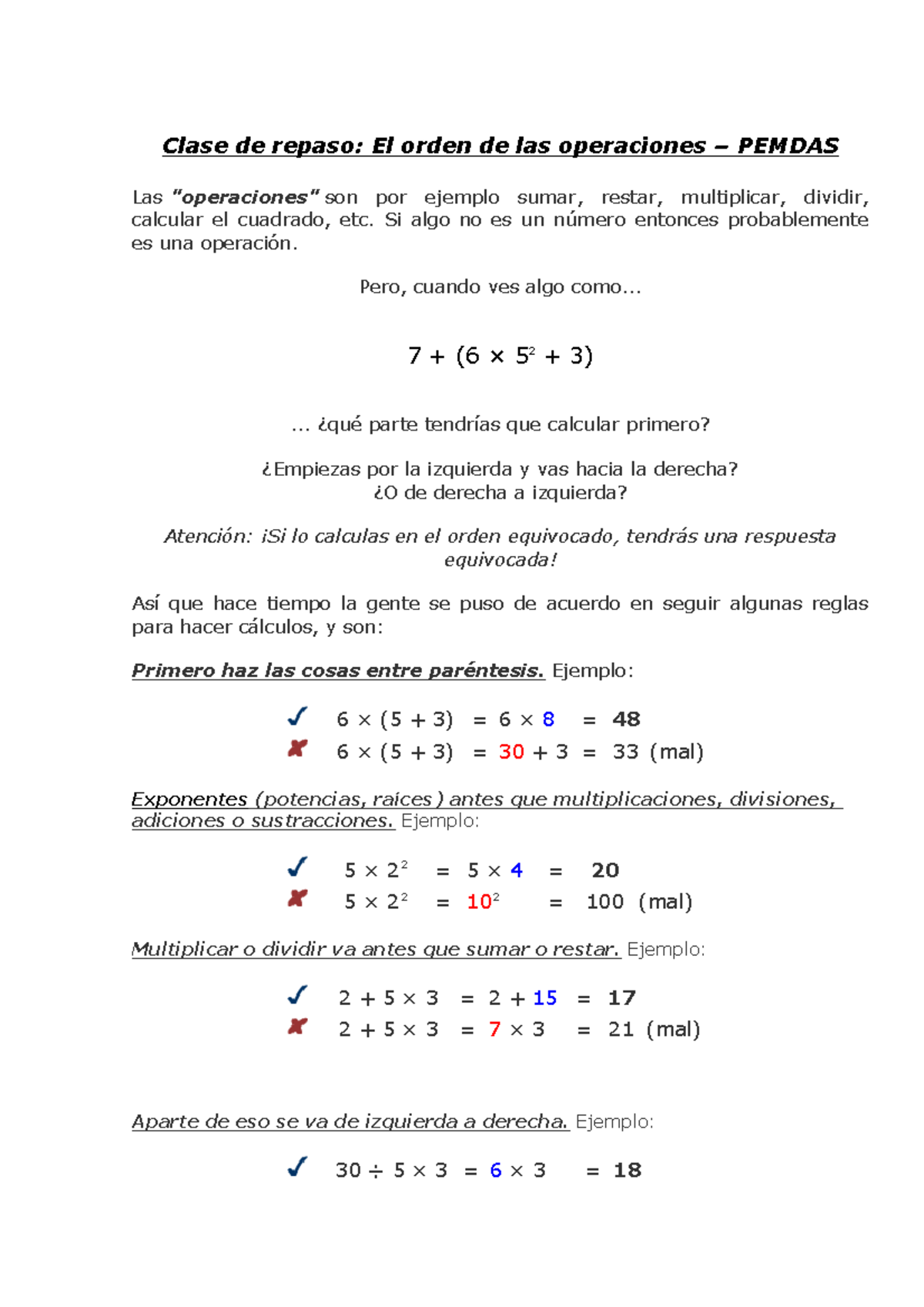 Documento PDF 3 - Para aprender - Clase de repaso: El orden de las ...