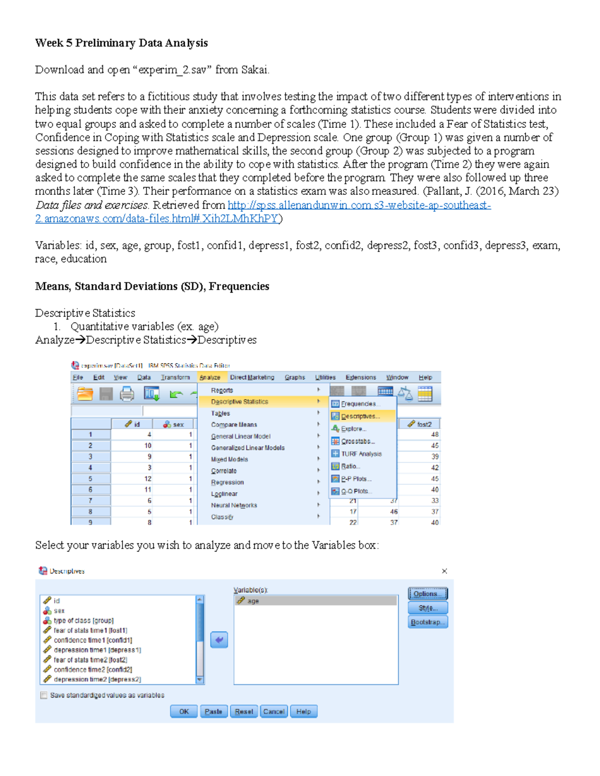 Week 5 Preliminary Data Analysis - Week 5 Preliminary Data Analysis ...