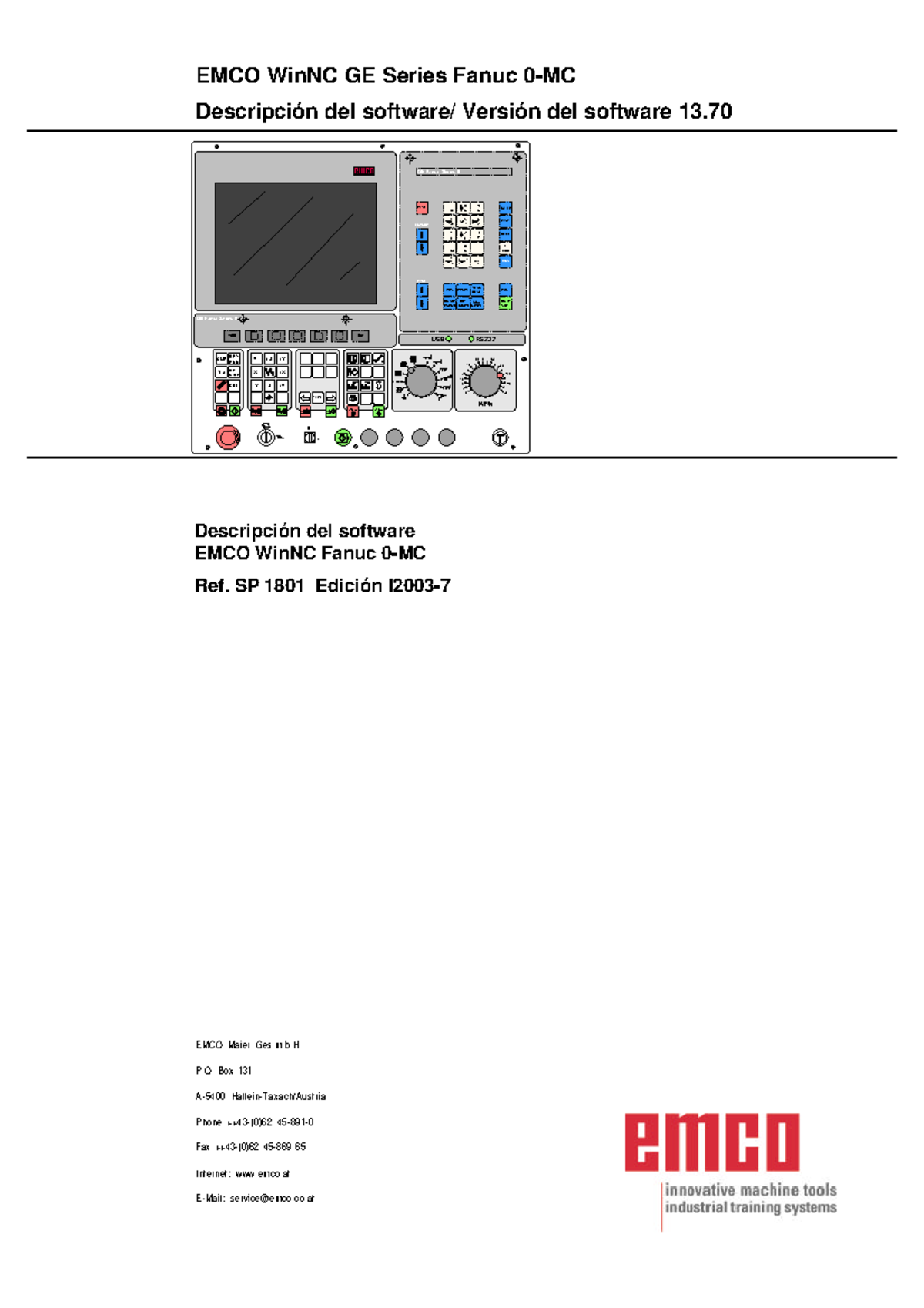 Emco winnc ge series fanuc 0 mc descripcion del software - EMCO WinNC ...