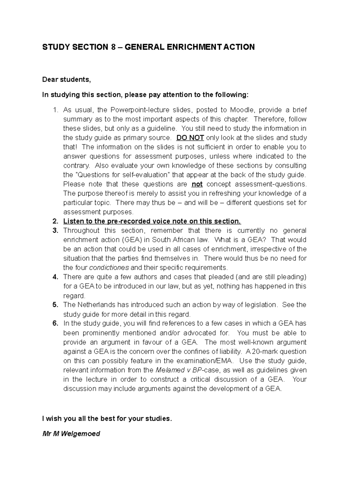 GEA (general enrichment action)8 - STUDY SECTION 8 – GENERAL ENRICHMENT ...