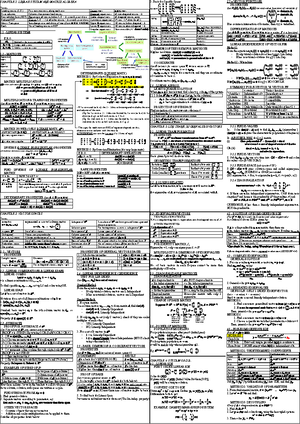 MA1513 Cheat Sheet Final - System of Linear Equations Basic Properties of Matrices Homogeneous ...