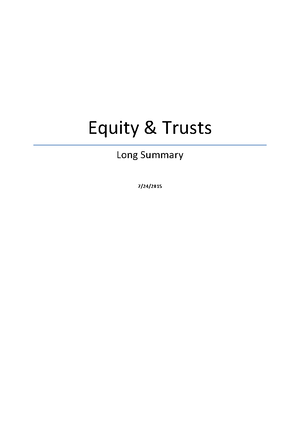 Equity CASE Summary - case notes - Assignments in v Federal ...